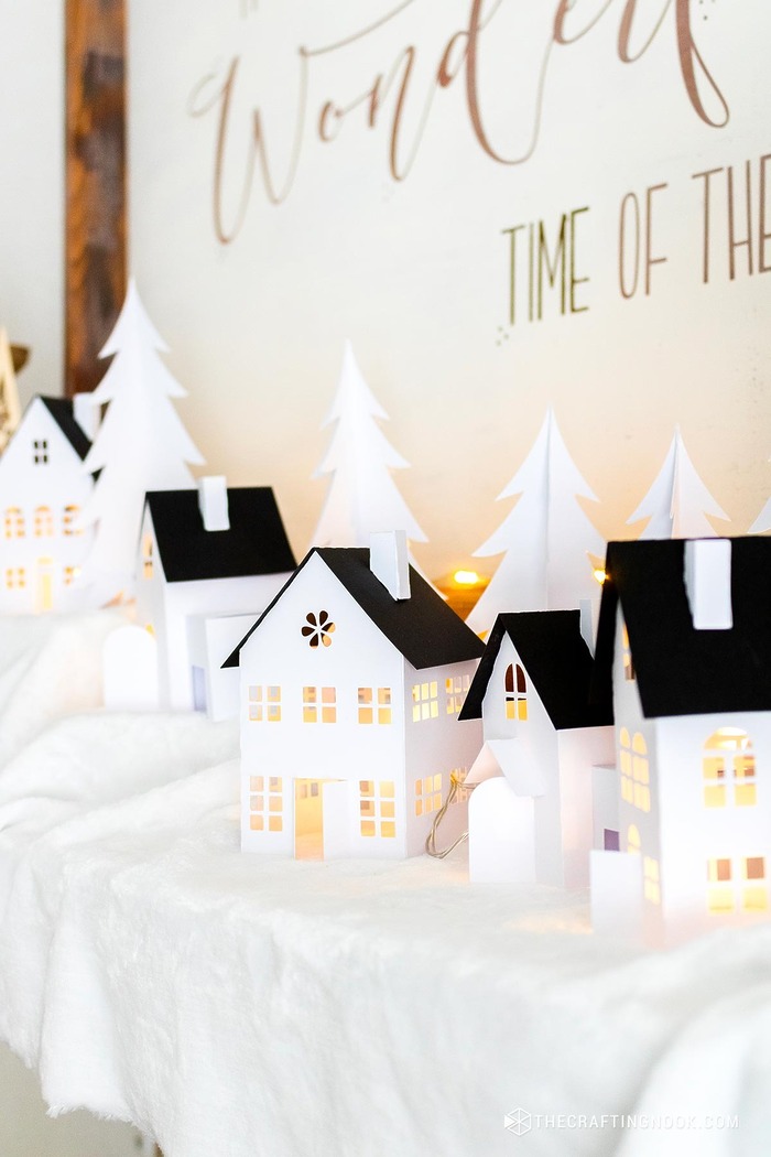 DIY paper Christmas village tutorial - Crafts on display