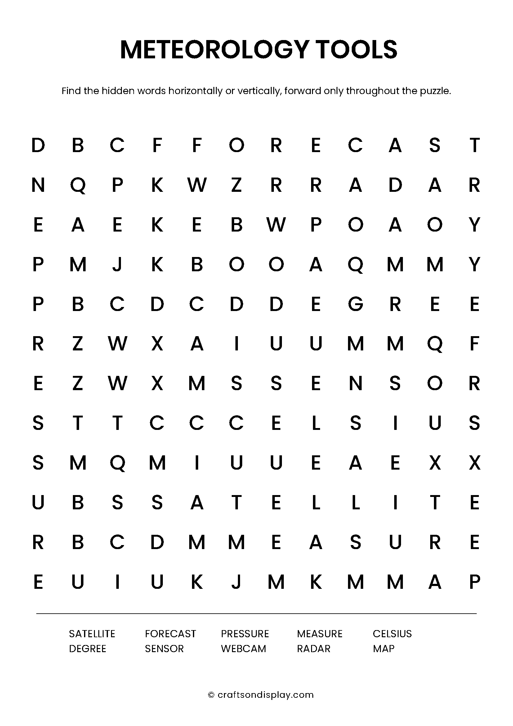 Free printable weather word search puzzles - Crafts on display