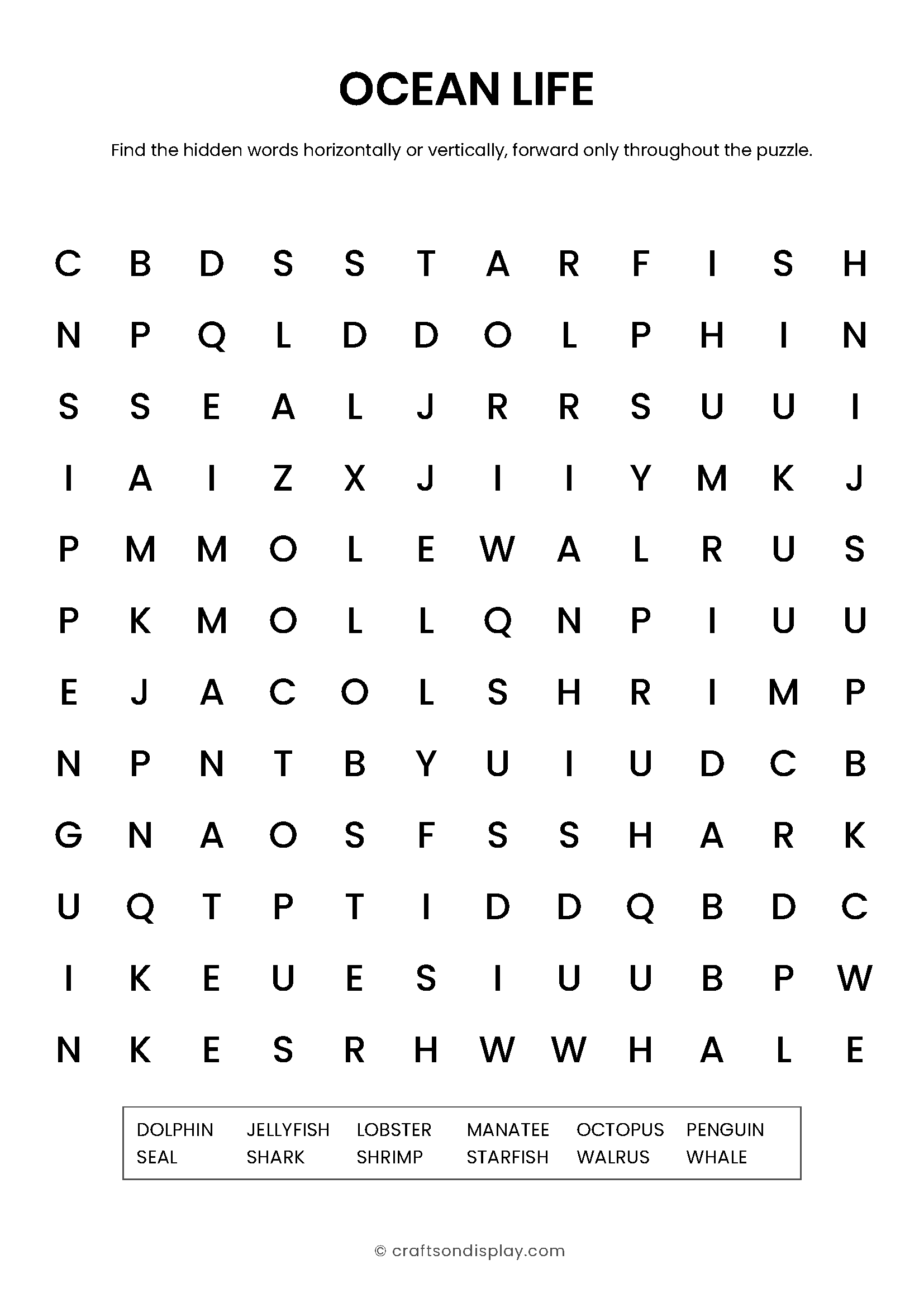 Free printable animal word search puzzles for all ages - Crafts on display