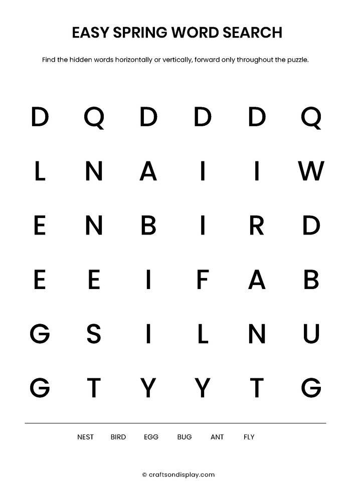 Free printable spring word search puzzles with answer keys - Crafts on ...