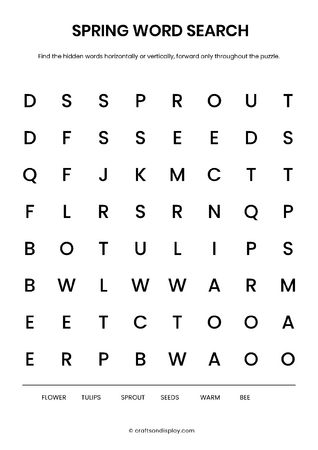 Free printable spring word search puzzles with answer keys - Crafts on ...