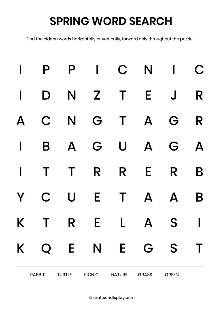 Free printable spring word search puzzles with answer keys - Crafts on ...