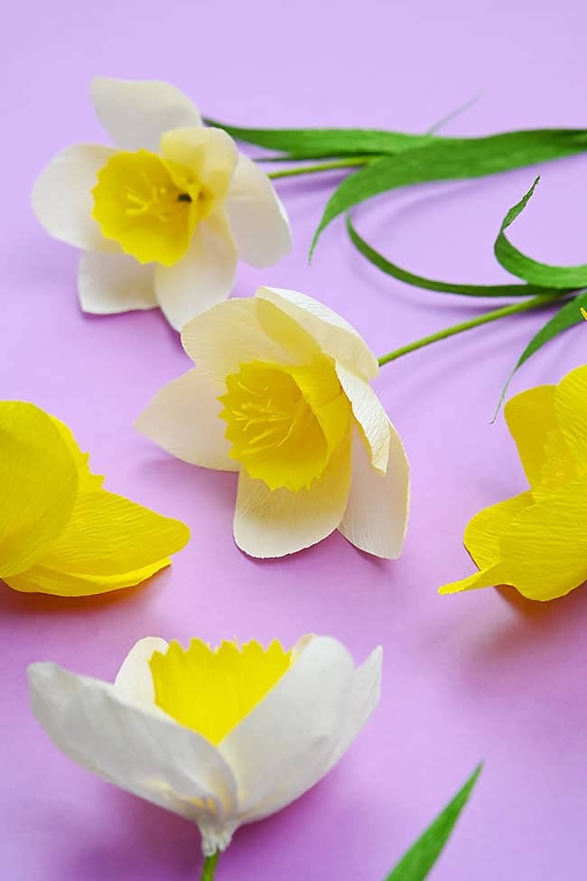 How to make realistic crepe paper daffodils - Crafts on display